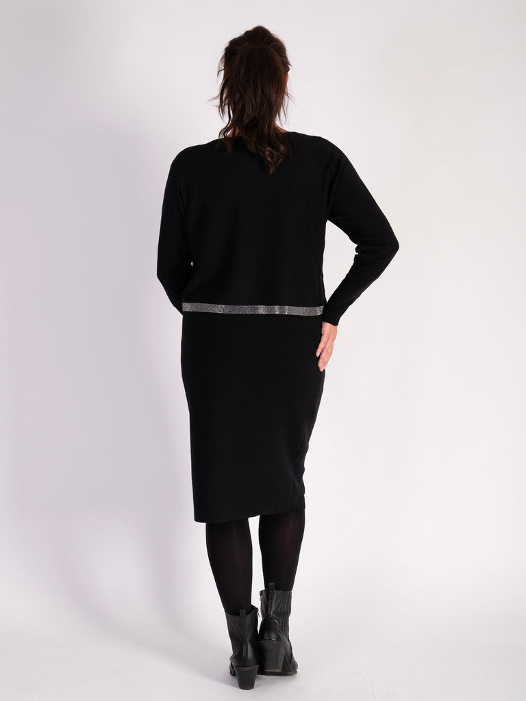 Black Layered Dress With Diamonte Detail | Chesca Direct
