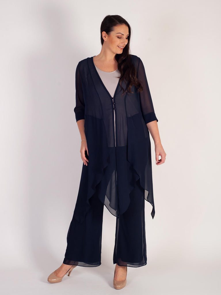 Dark Navy Chiffon Pixie Coat | Chesca Direct