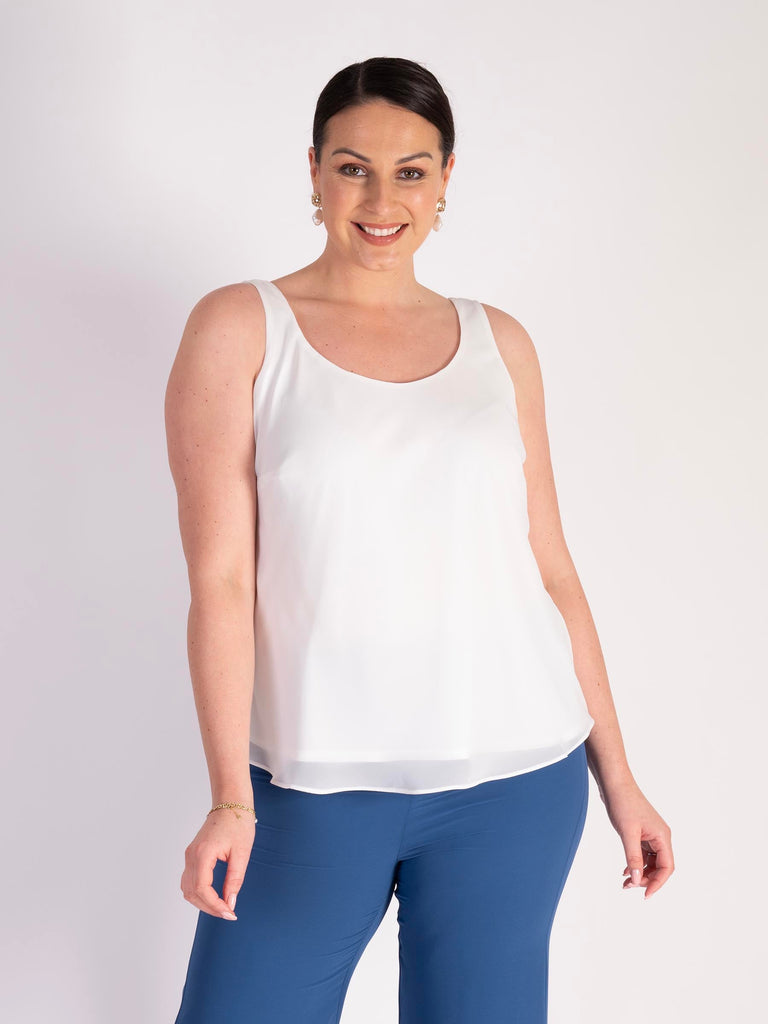 RESTOCKED- Ivory Chiffon Camisole | Chesca Direct