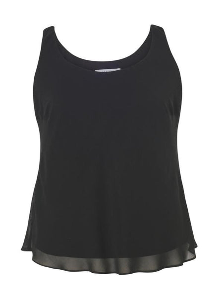 Black Crepe Chiffon Camisole | Chesca Direct